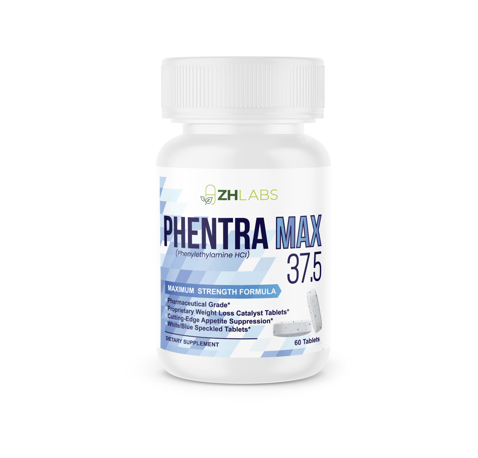(2) Phentra MAX 37.5 White/Blue Speckled tablets 120 – Zella Health